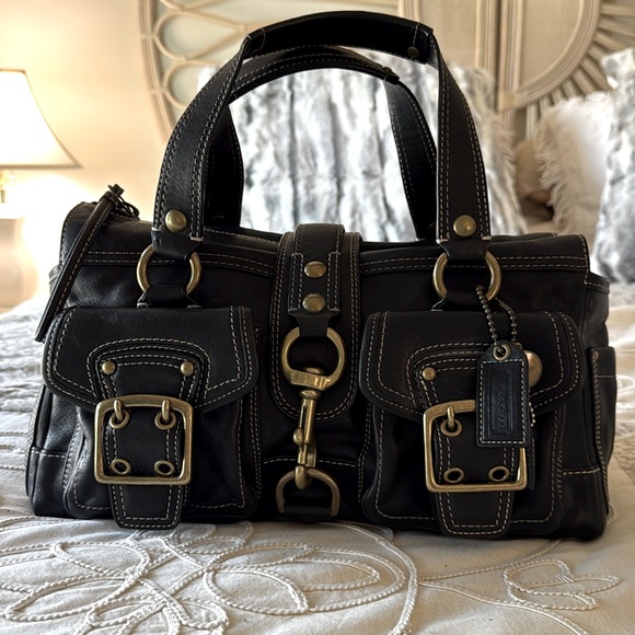 Coach | Bags | Coach Iconic Black Anniversary Satchel | Poshmark